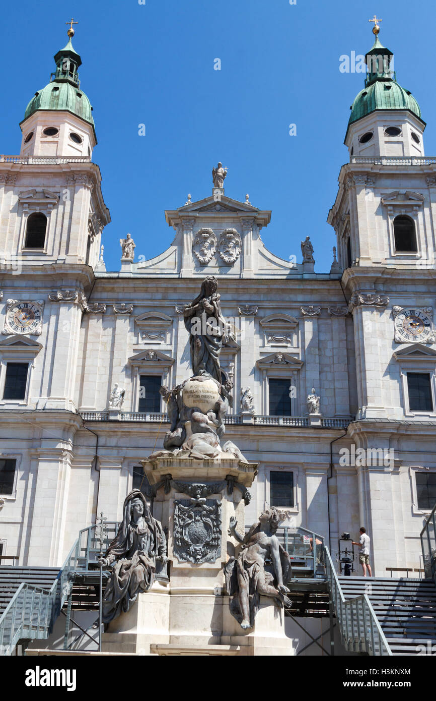 Cathedral of Saint Rupert in Salzburg, Austria. Baroque religious ...
