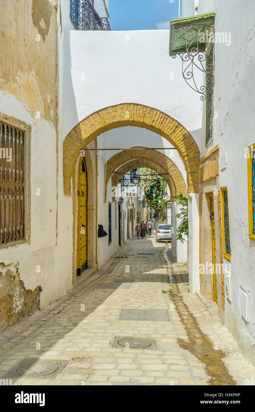 The capital of Tunisia boasts well preserved arabic town in Tunis Stock ...