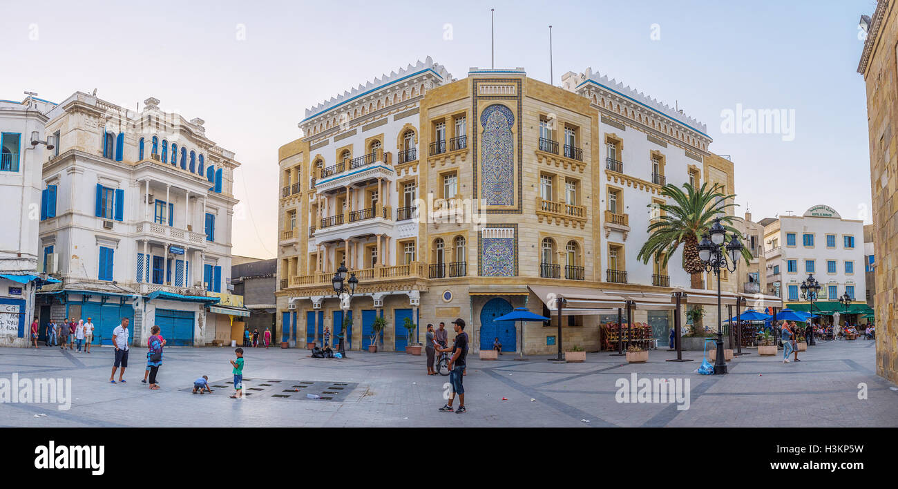 The luxury mansion located on the Bab el Bhar square in Tunis Stock ...