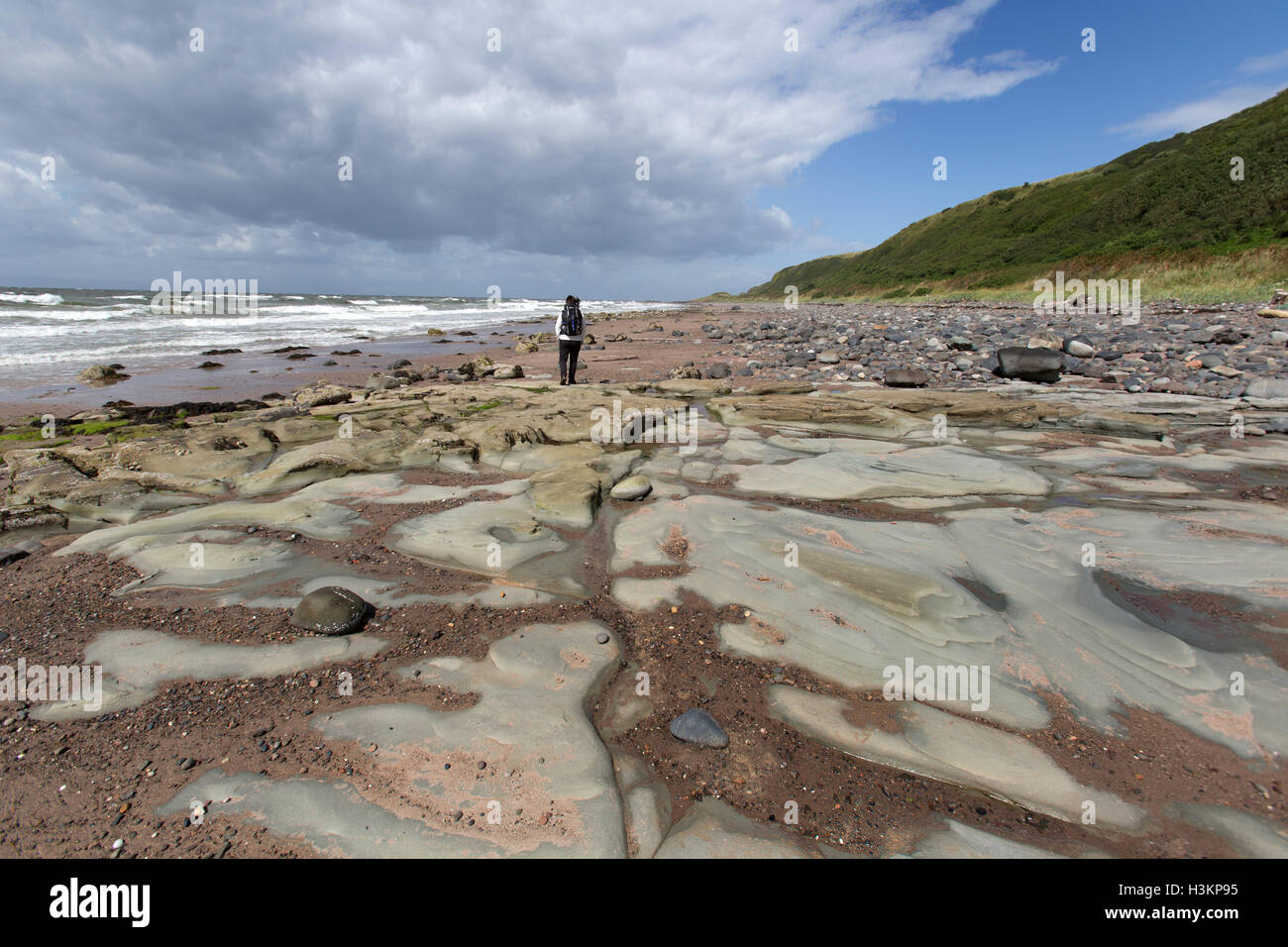 Ayrshire Coast, Scotland. The Ayrshire coastline at Croy Beach in ...
