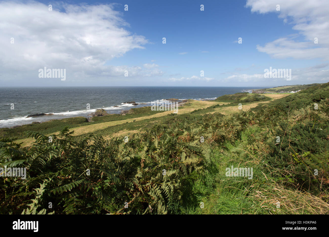 Ayrshire Coast, Scotland. Picturesque view of the Ayrshire Coastal Path ...
