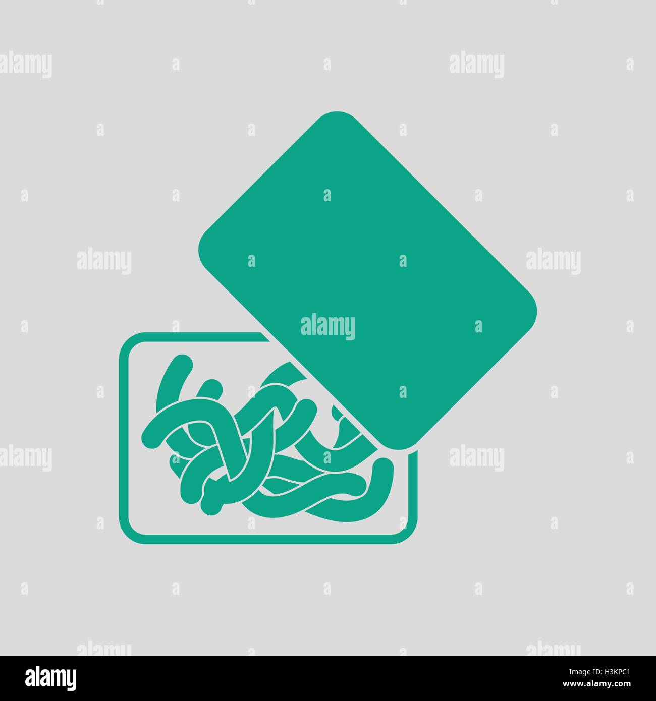 Icon of worm container. Gray background with green. Vector illustration ...