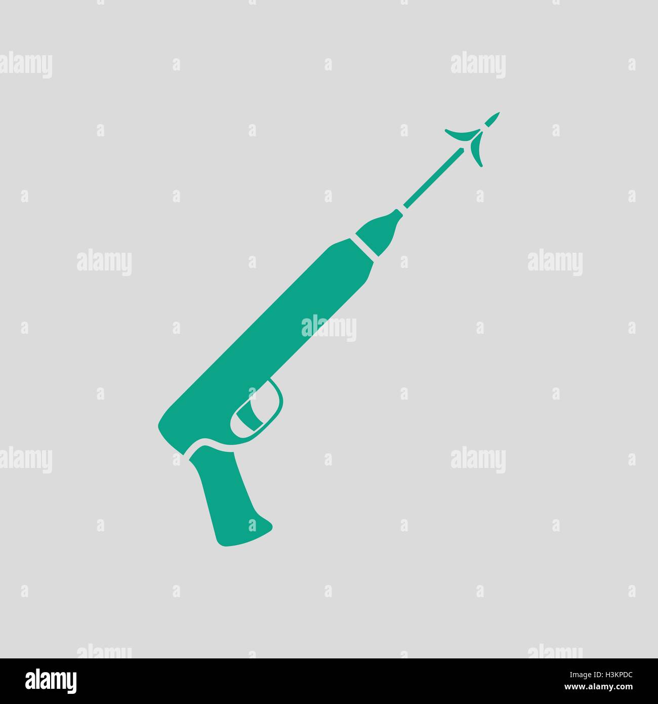 Icon of Fishing speargun . Gray background with green. Vector ...