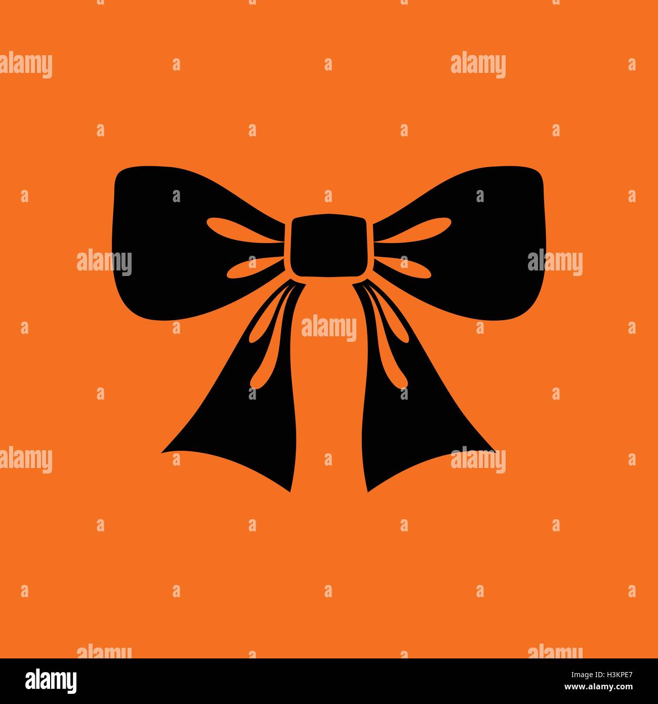 Party bow icon. Orange background with black. Vector illustration Stock ...
