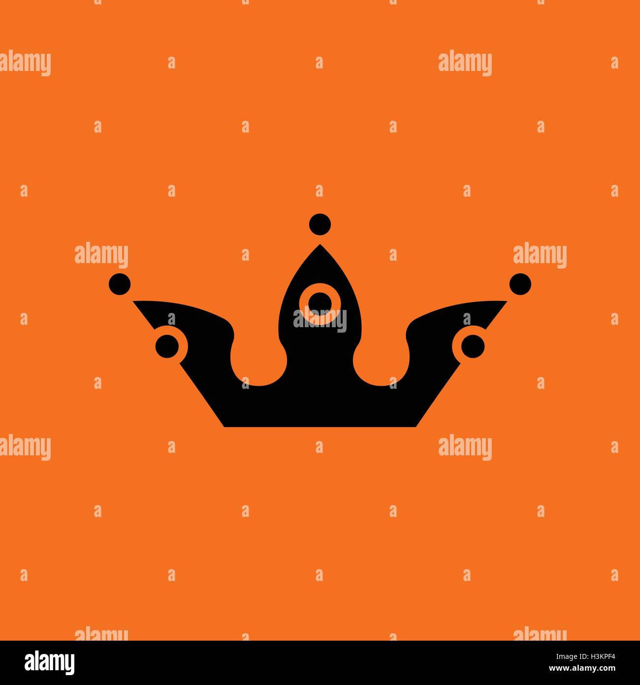 Party crown icon. Orange background with black. Vector illustration ...