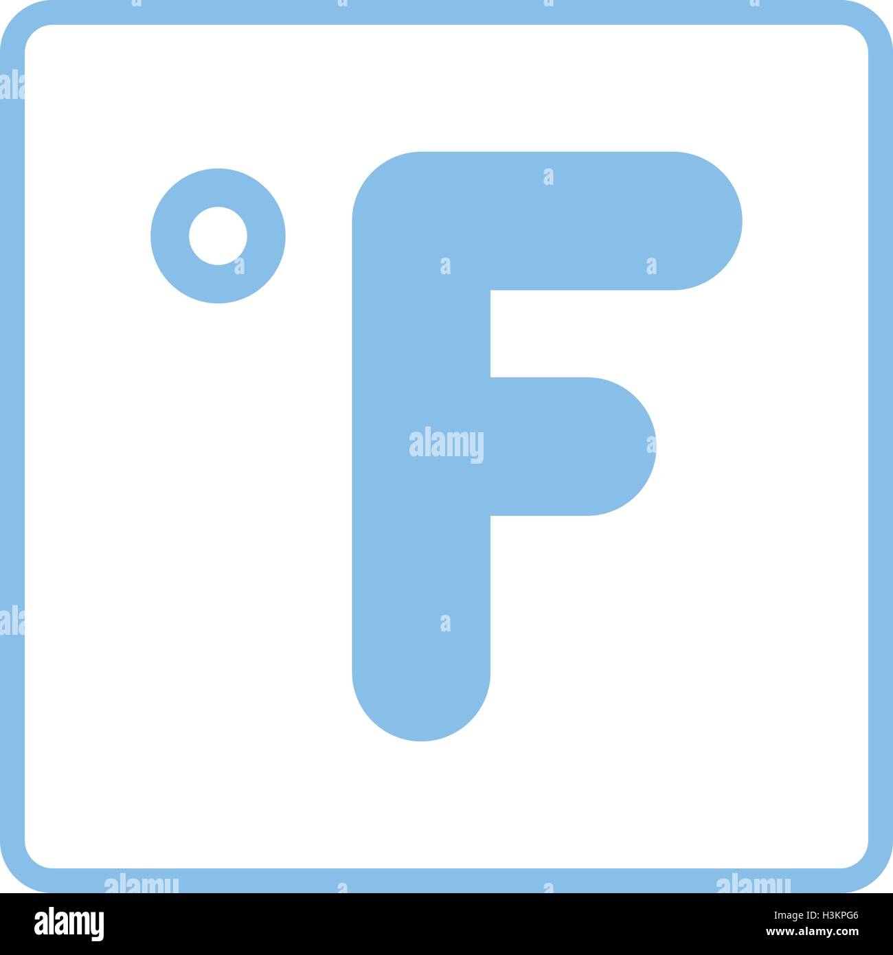 Fahrenheit degree icon. Blue frame design. Vector illustration Stock ...