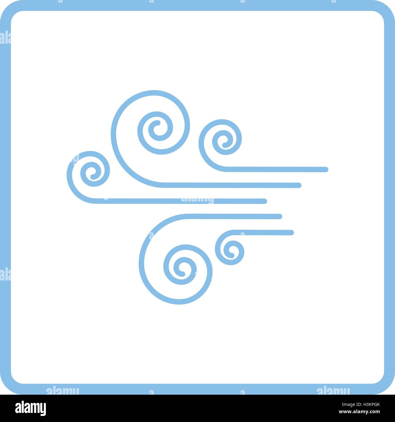 Wind icon. Blue frame design. Vector illustration Stock Vector Image ...