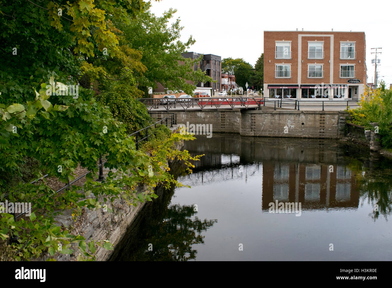 A view of the historic Lachine Canal and buildings Stock Photo - Alamy