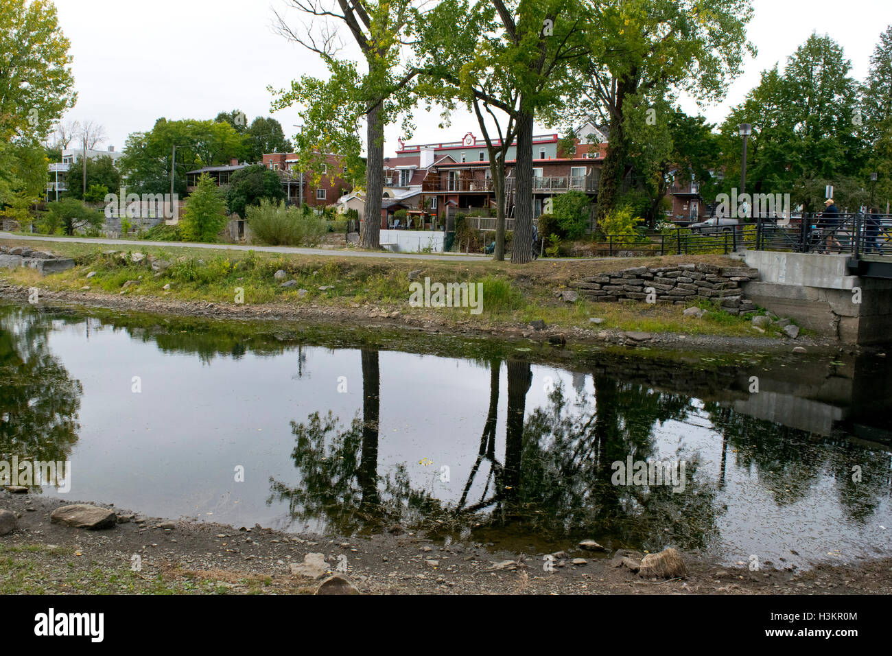 A view of the historic Lachine Canal and buildings Stock Photo - Alamy