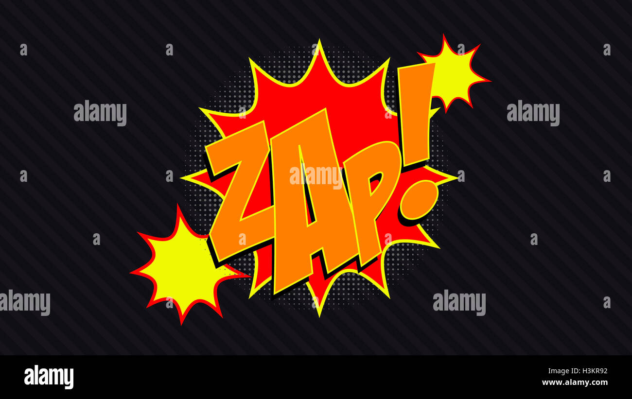 ZAP! Comic Book Bubble in pop-art style Stock Photo - Alamy