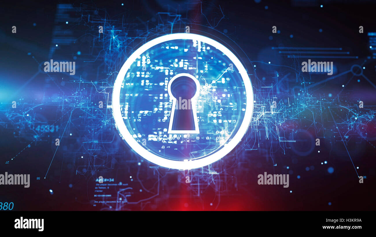 Keyhole. Internet Security Concept on a Cyber Background Stock Photo ...