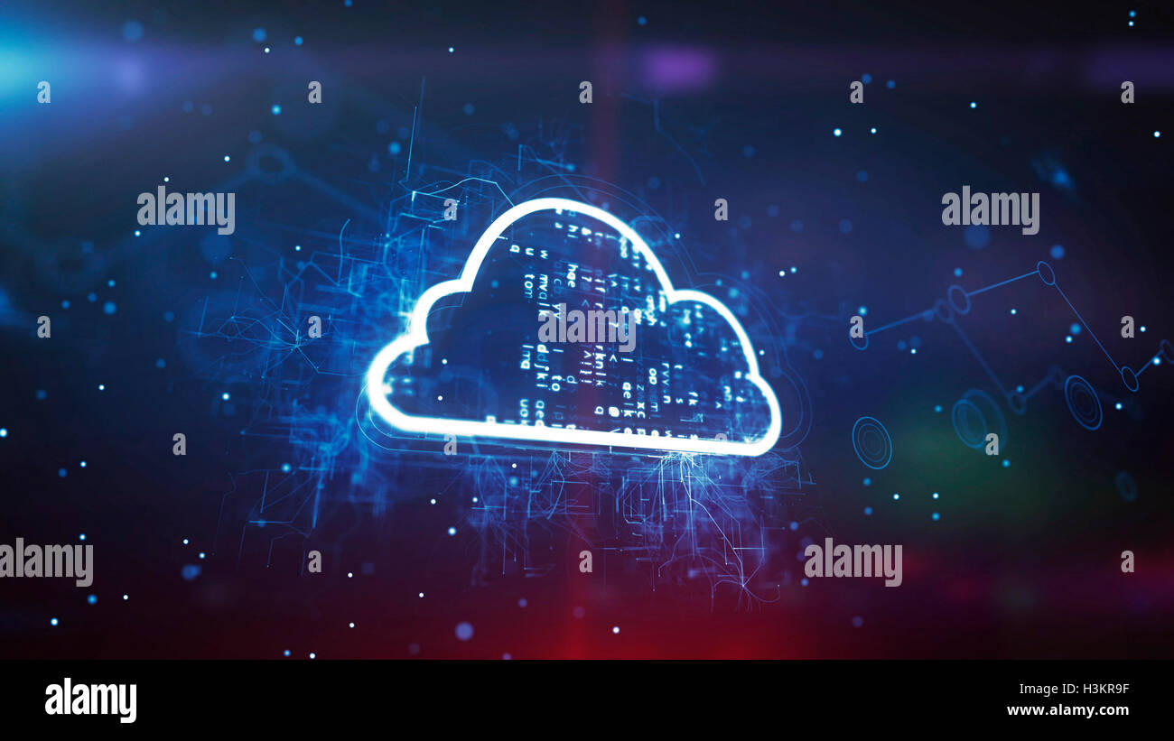 Cloud System Technology Concept on a cyber background Stock Photo - Alamy