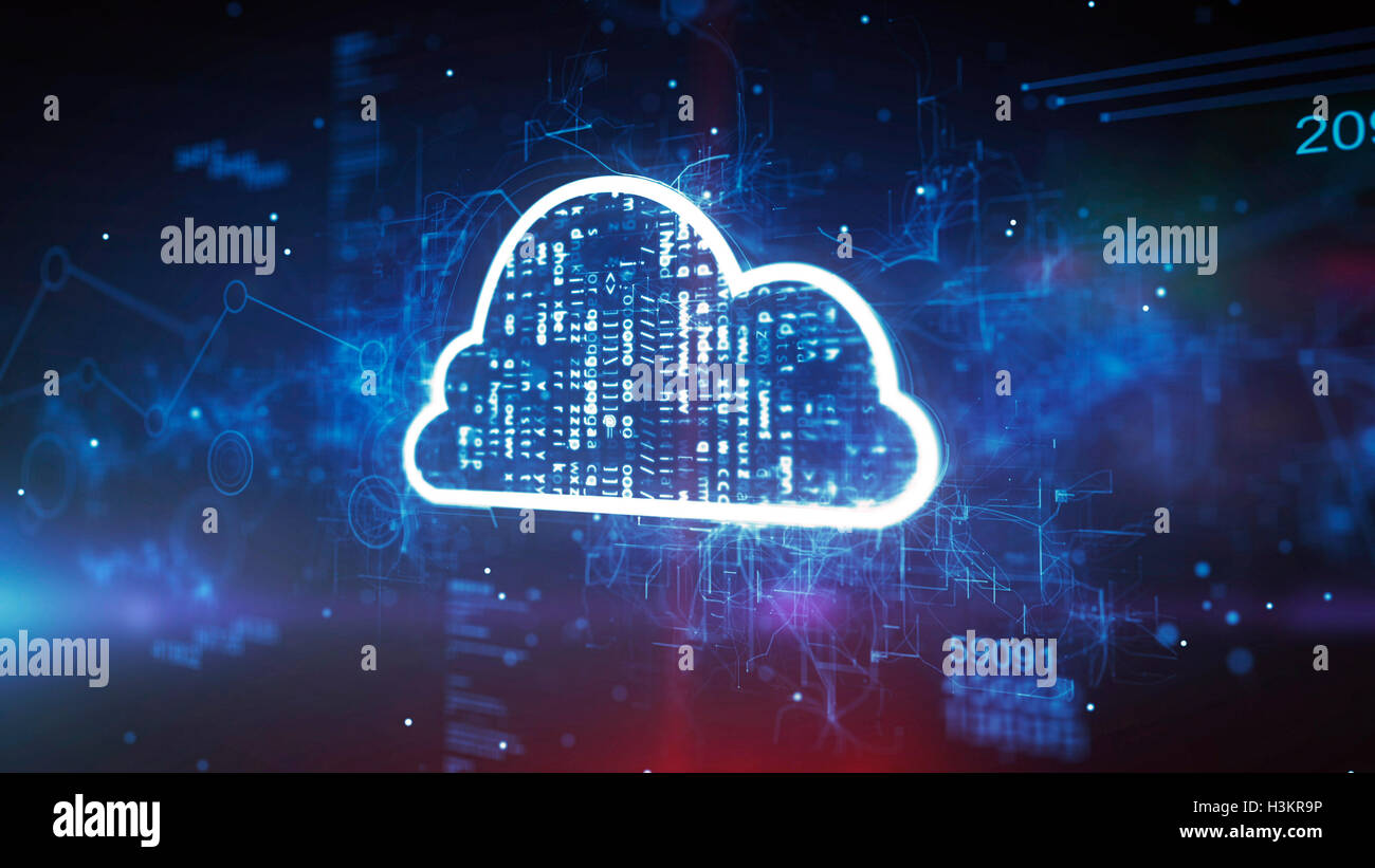 Cloud System Technology Concept on a cyber background Stock Photo - Alamy