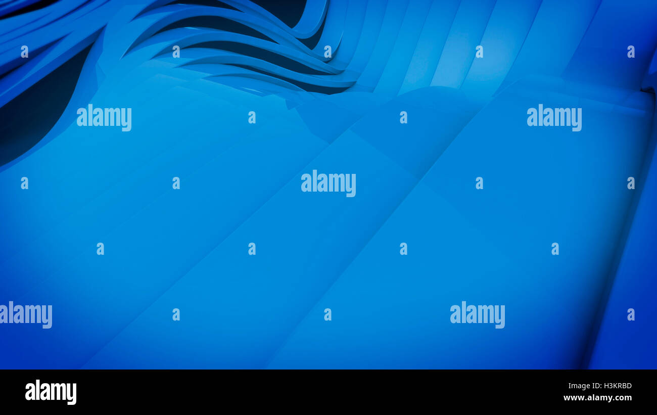 Abstract 3D Wavy band surface. Blue color Stock Photo - Alamy