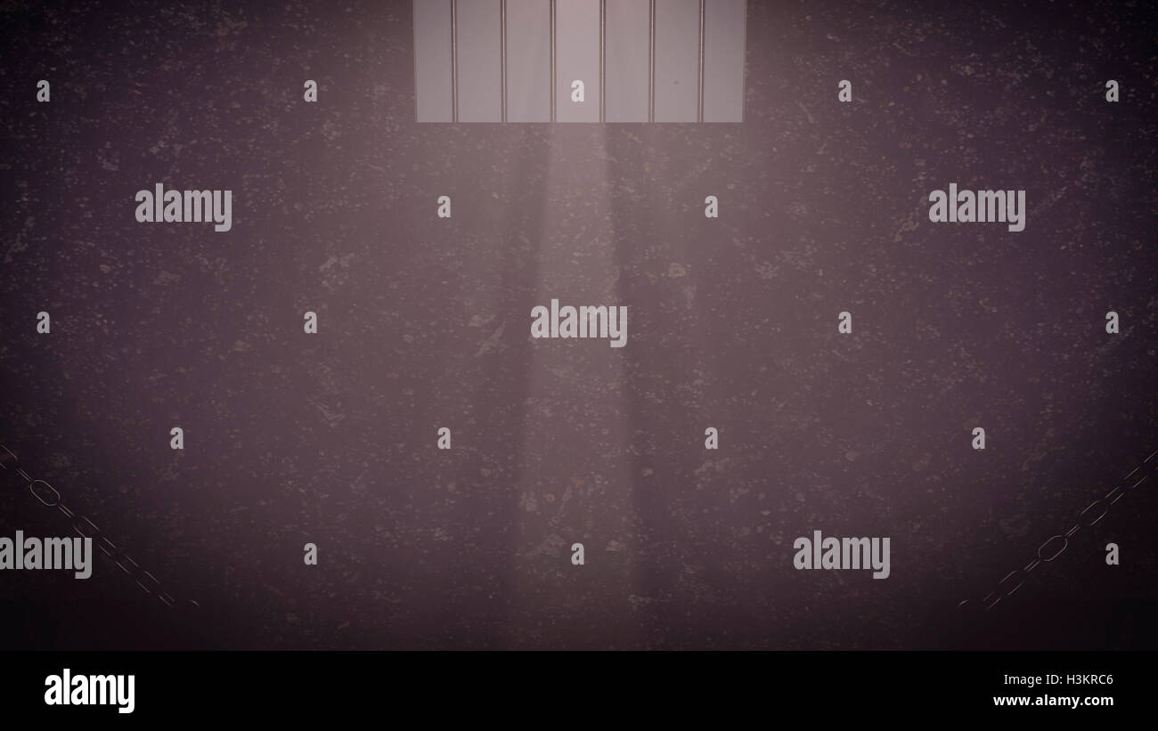 Prison cell window with moon light Stock Photo - Alamy