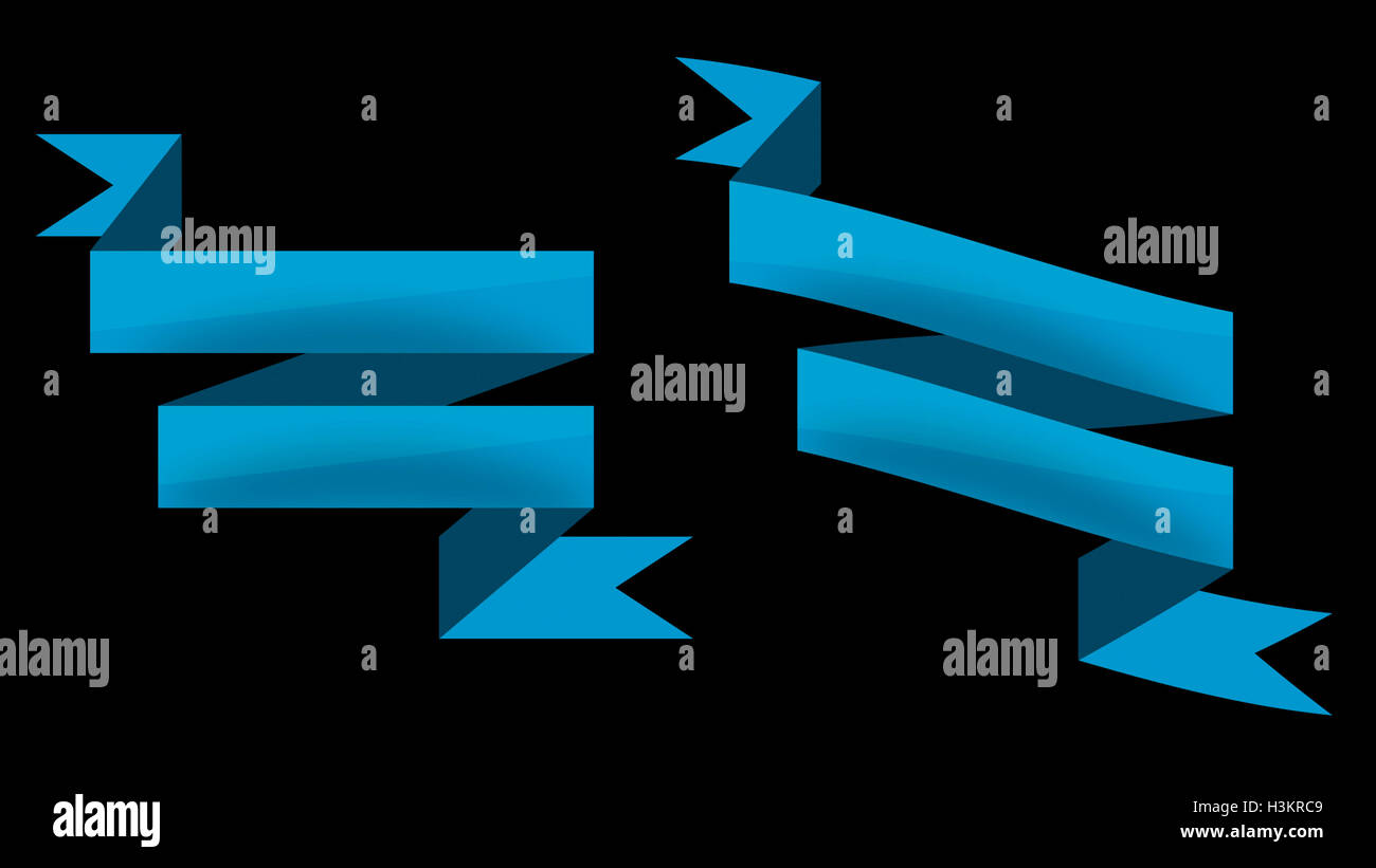 Retro ribbons and labels for your text. Blue Stock Photo - Alamy