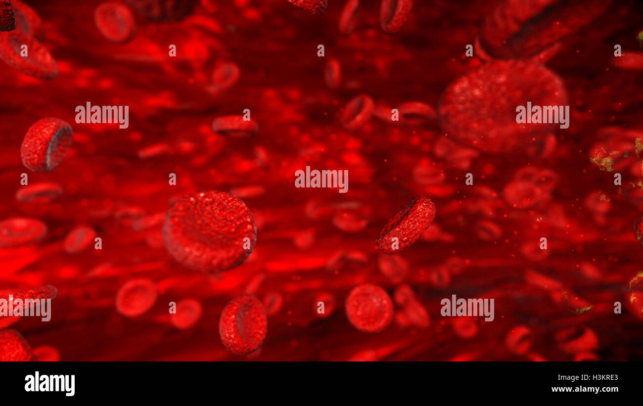 Abstract blood cells illustration, scientific or medical or ...