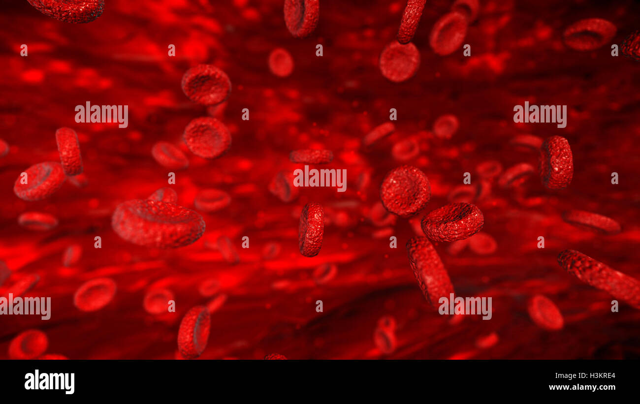 Abstract blood cells illustration, scientific or medical or ...