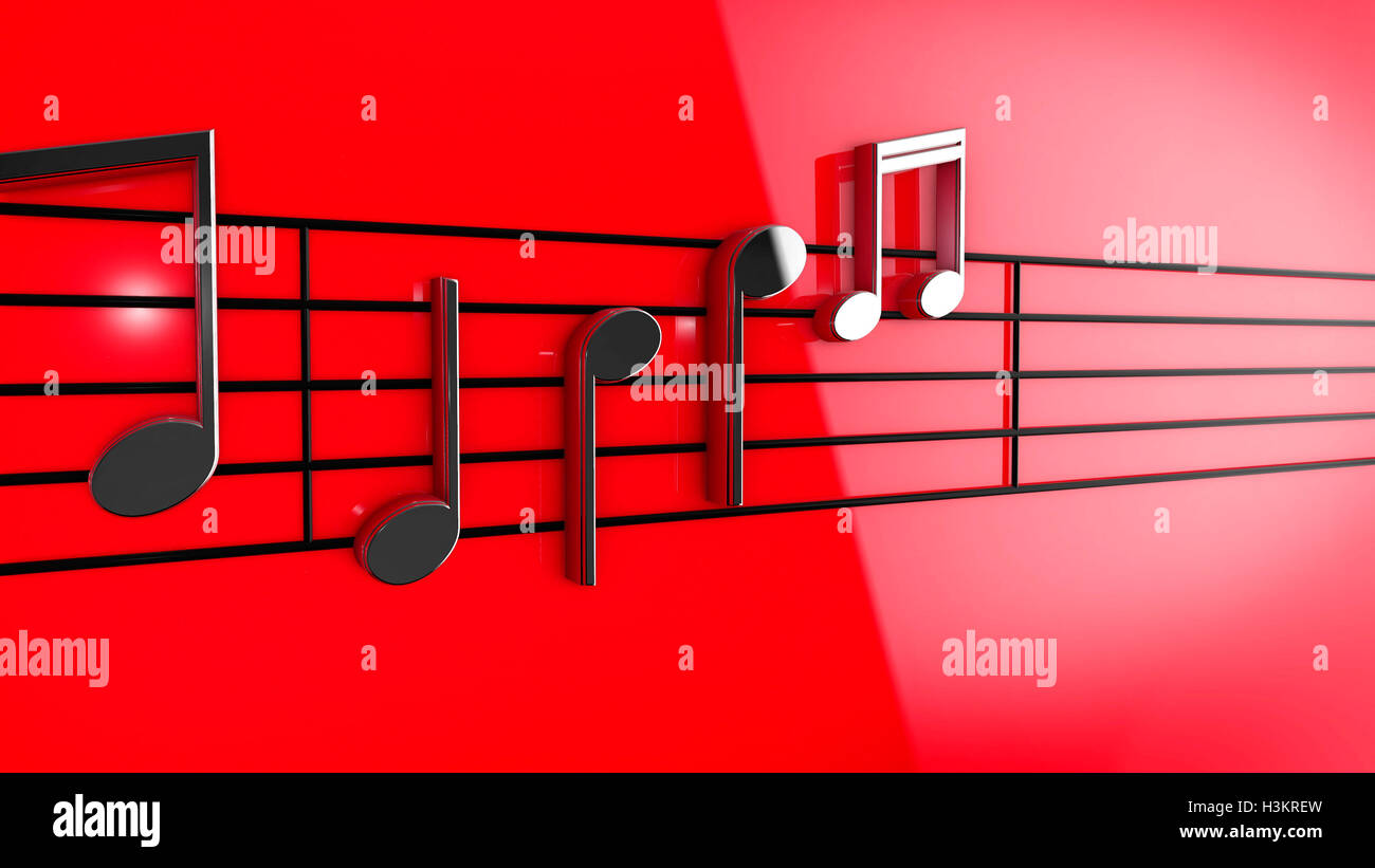 Music Note Background 3d