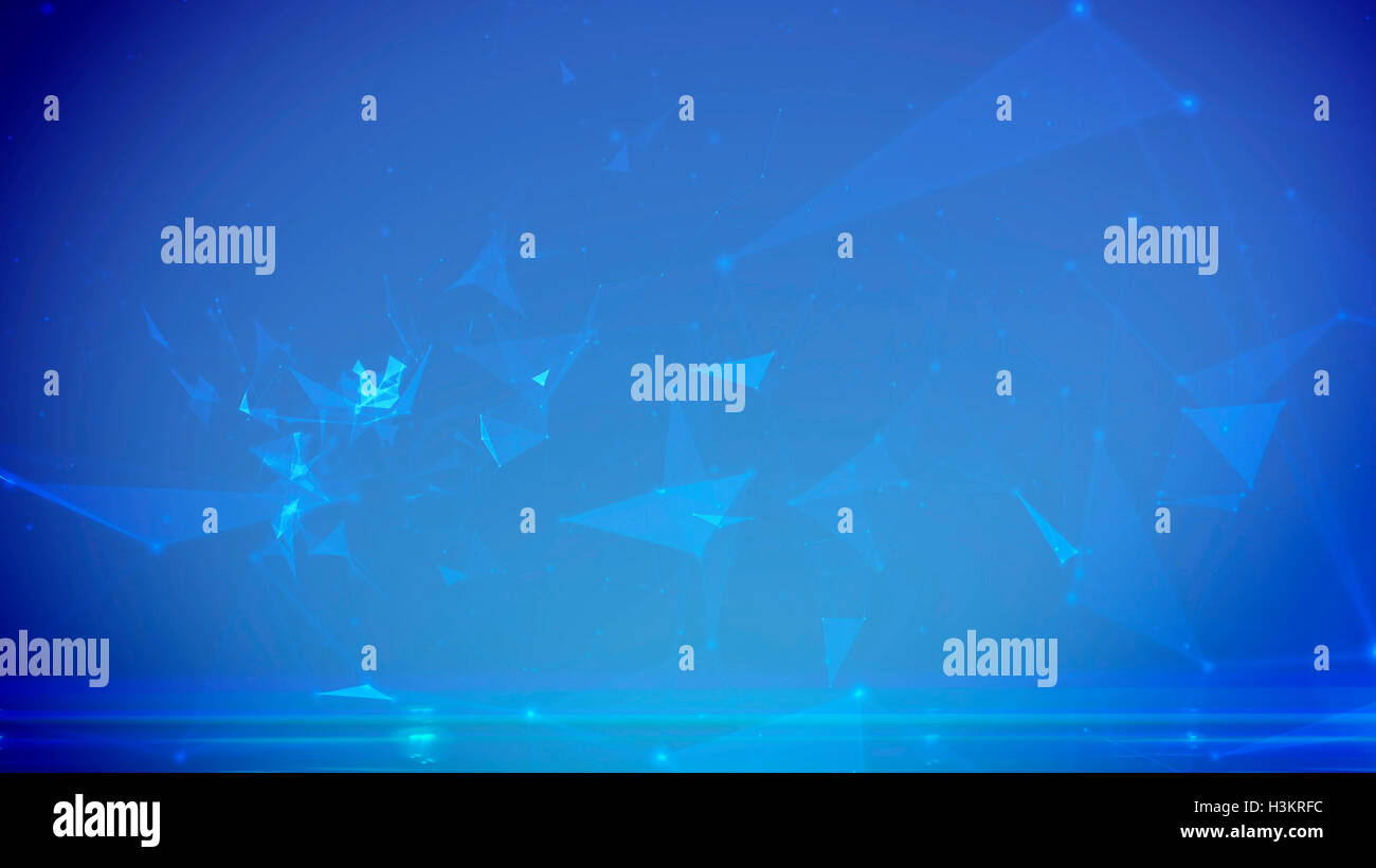 Abstract digital background with cybernetic particles. Depth of field ...