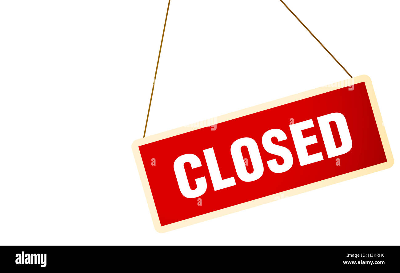 Vintage closed sign on white background. Concept Stock Photo - Alamy