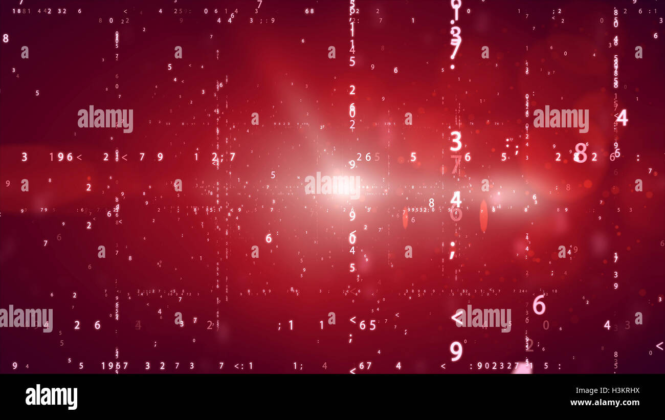 Cyberspace with digital binary code on red background Stock Photo - Alamy