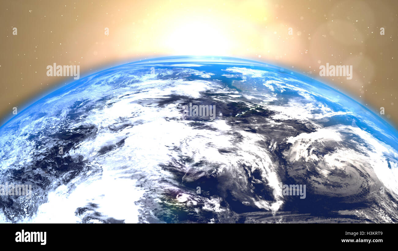 Planet Earth with a spectacular sunrise background Stock Photo - Alamy