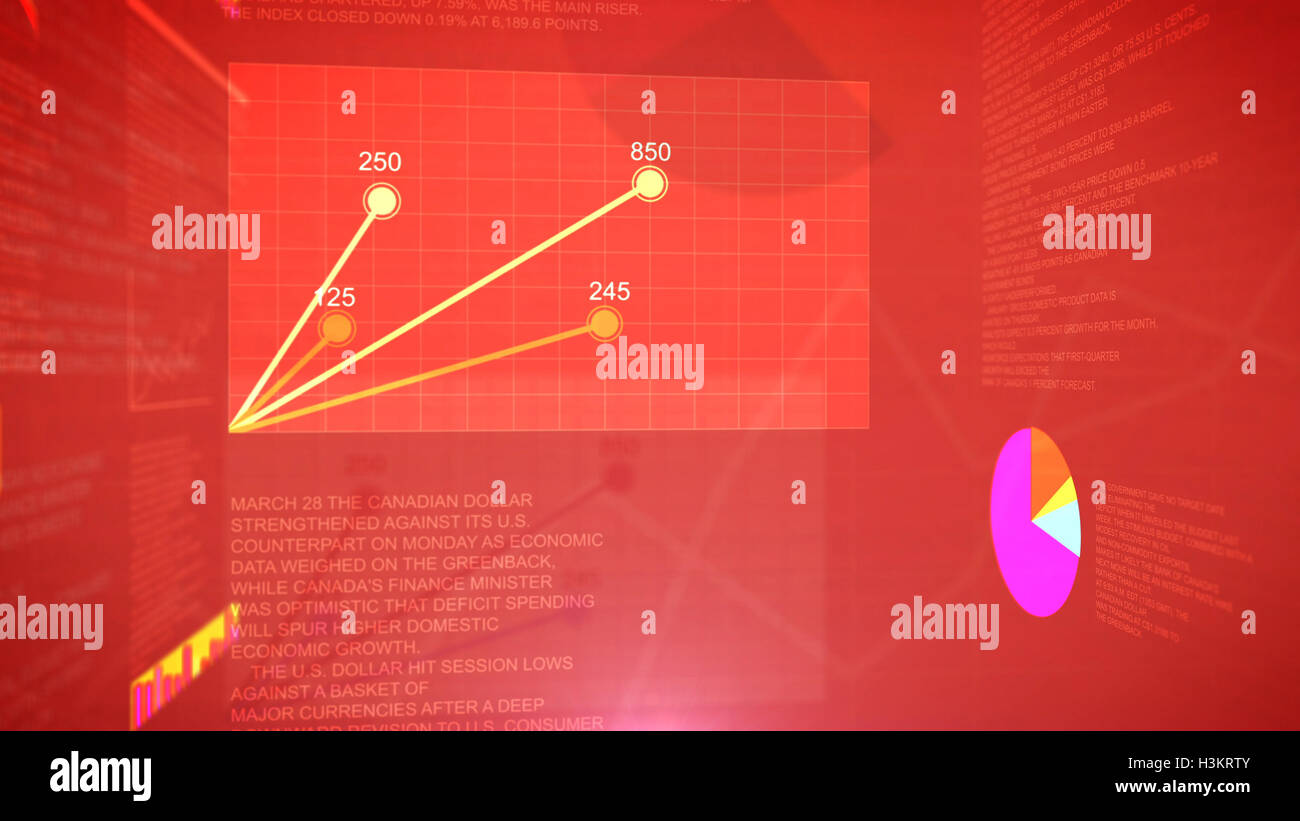 Abstract stock exchange graph screen background with financial diagrams ...