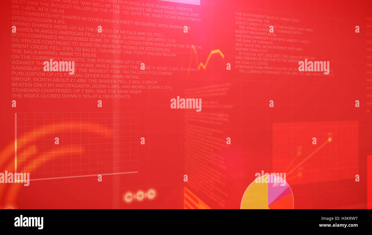 Abstract stock charts, graphs and curves with a red background Stock ...