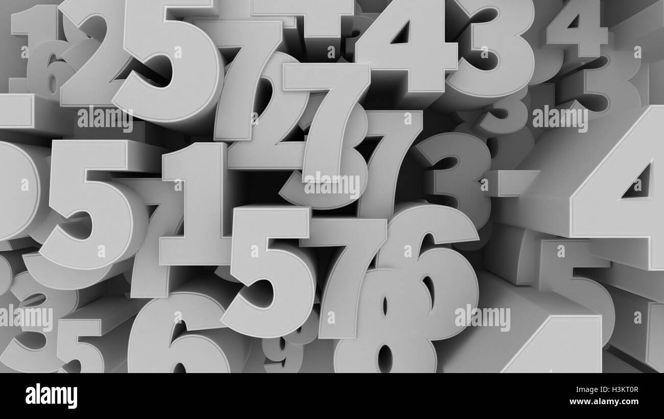 3d illustration of Numbers Background Stock Photo - Alamy