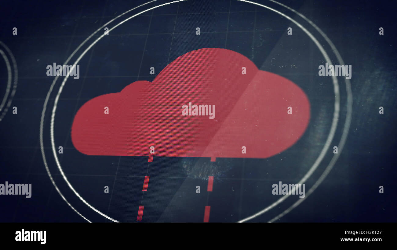 Cloud icon in perspective view with depth of fields Stock Photo - Alamy