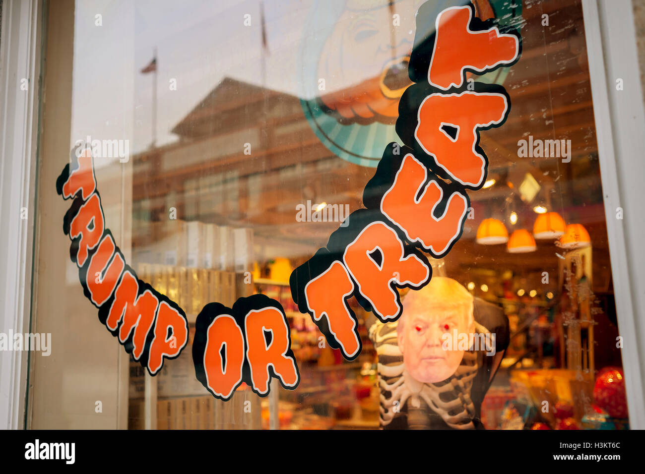 The window display of an It'Sugar store in New York is decorated for ...