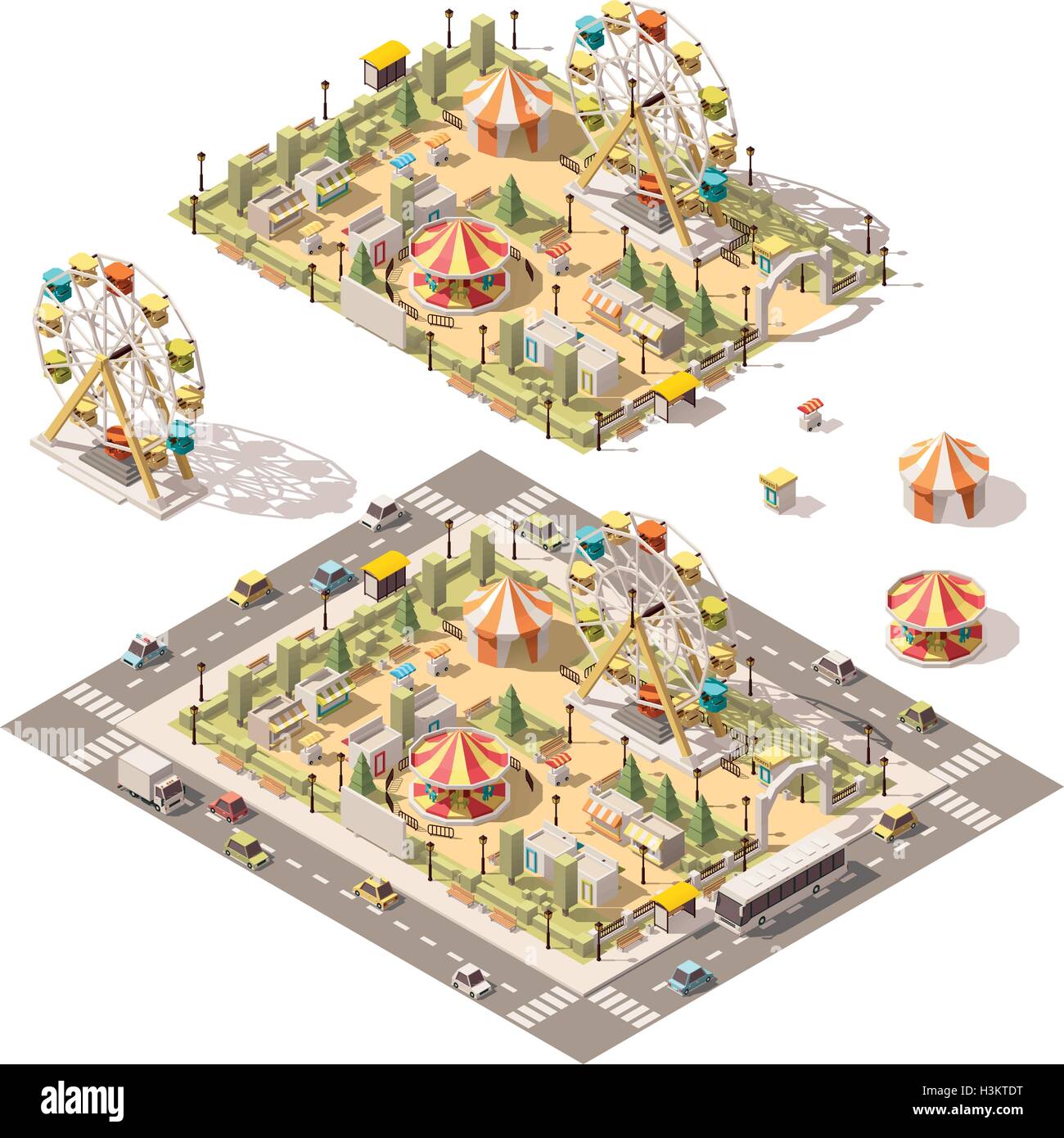 Amusement park map infographic hi-res stock photography and images - Alamy