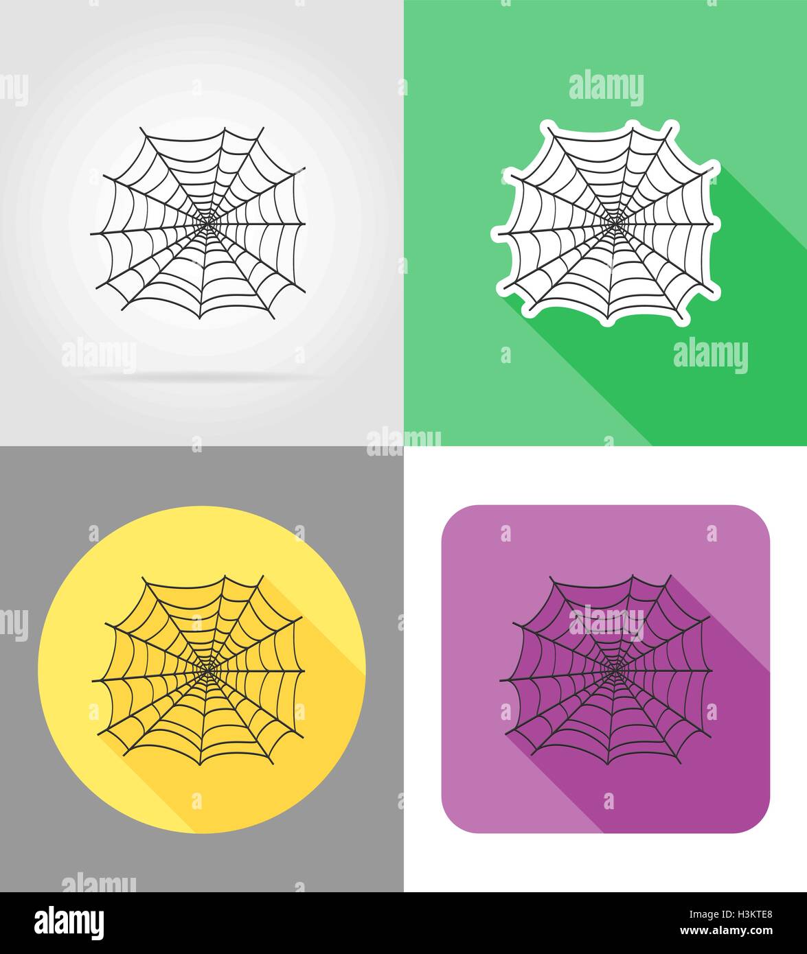 spider wed flat icons vector illustration isolated on background Stock ...