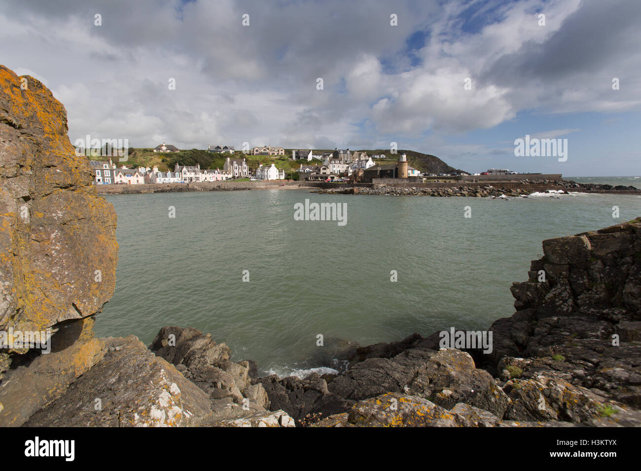 Portpatrick, Scotland. Picturesque view of Portpatrick harbour and ...