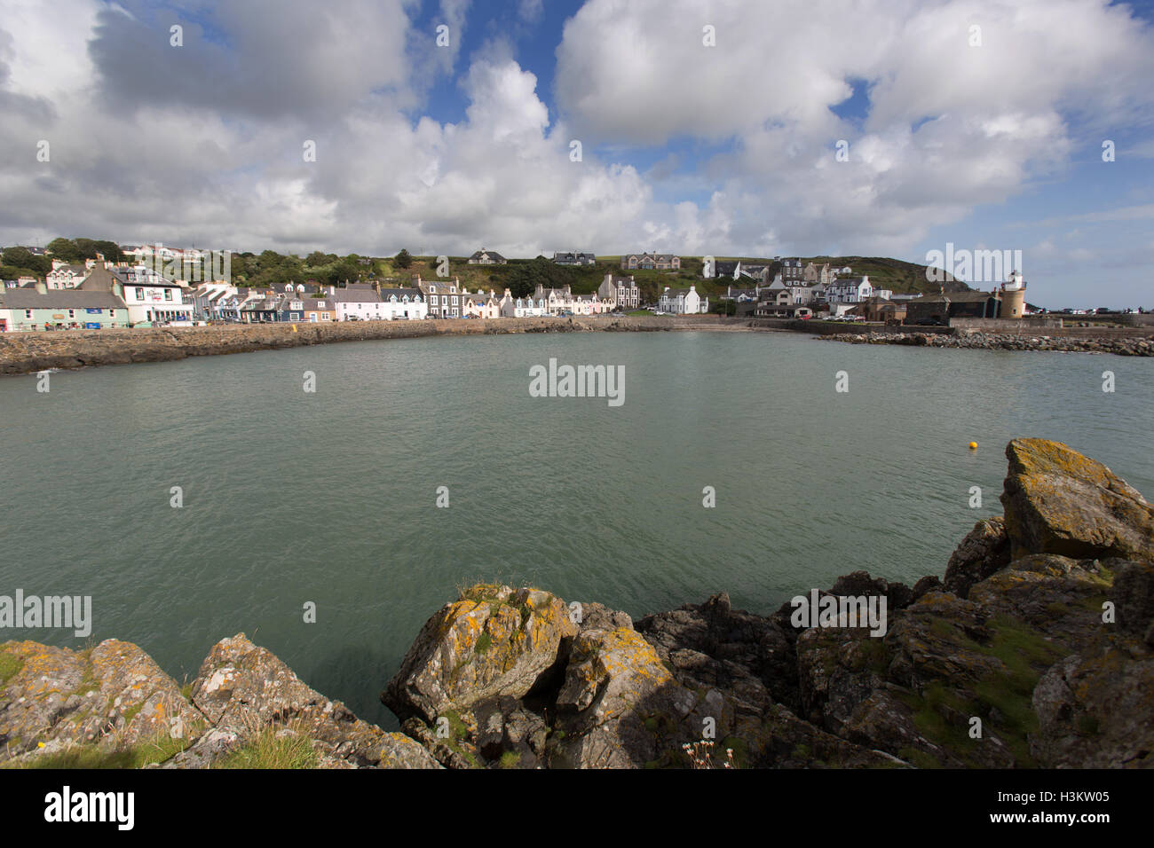 Portpatrick, Scotland. Picturesque view of Portpatrick harbour and ...