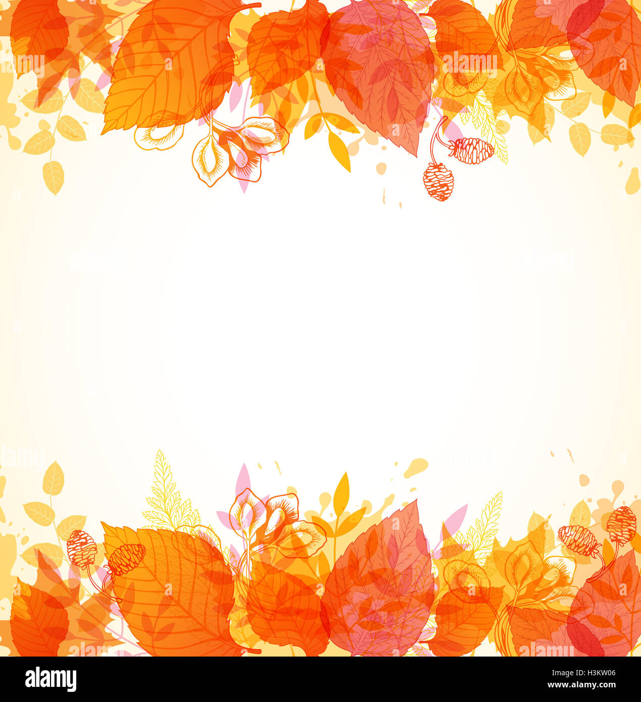 Autumn background with orange and yellow leaves Stock Photo - Alamy