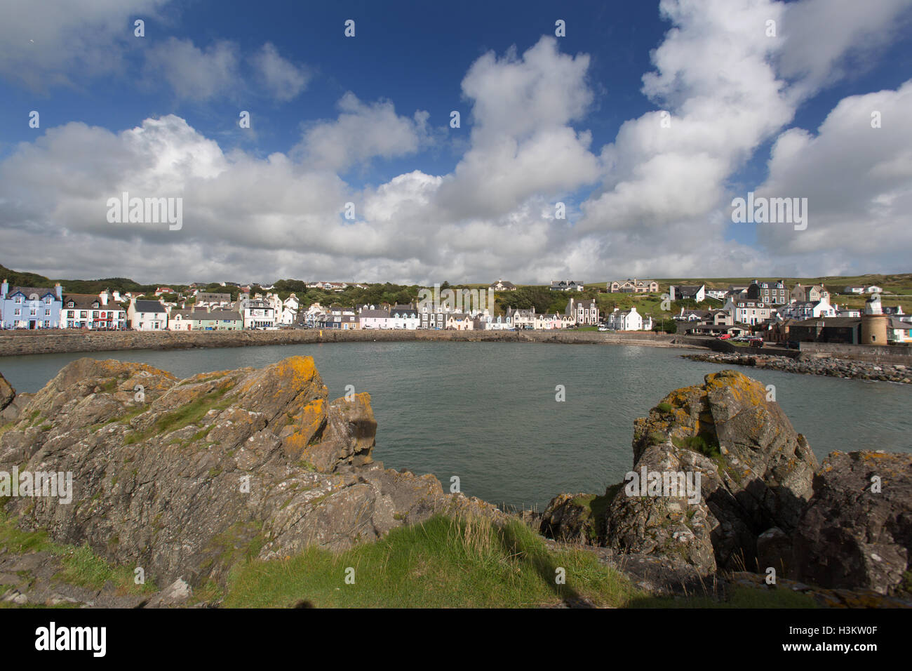Portpatrick, Scotland. Picturesque view of Portpatrick harbour and ...