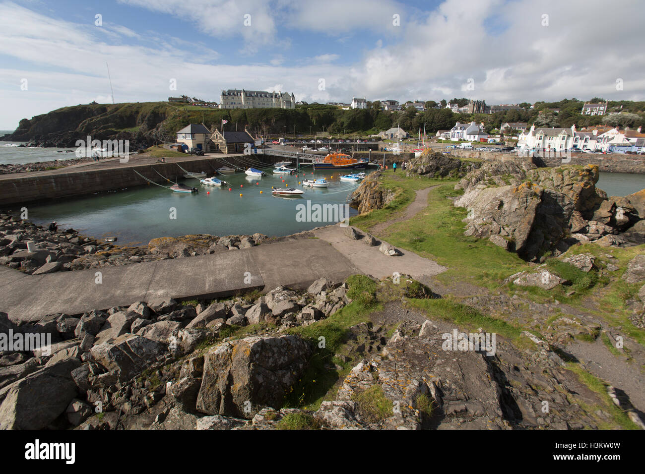 Portpatrick, Scotland. Picturesque view of Portpatrick harbour, with ...