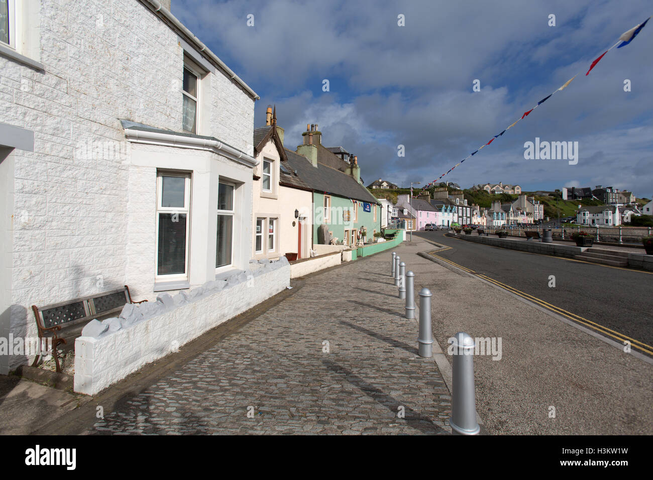 Portpatrick, Scotland. Picturesque view of houses on Portpatrick’s ...