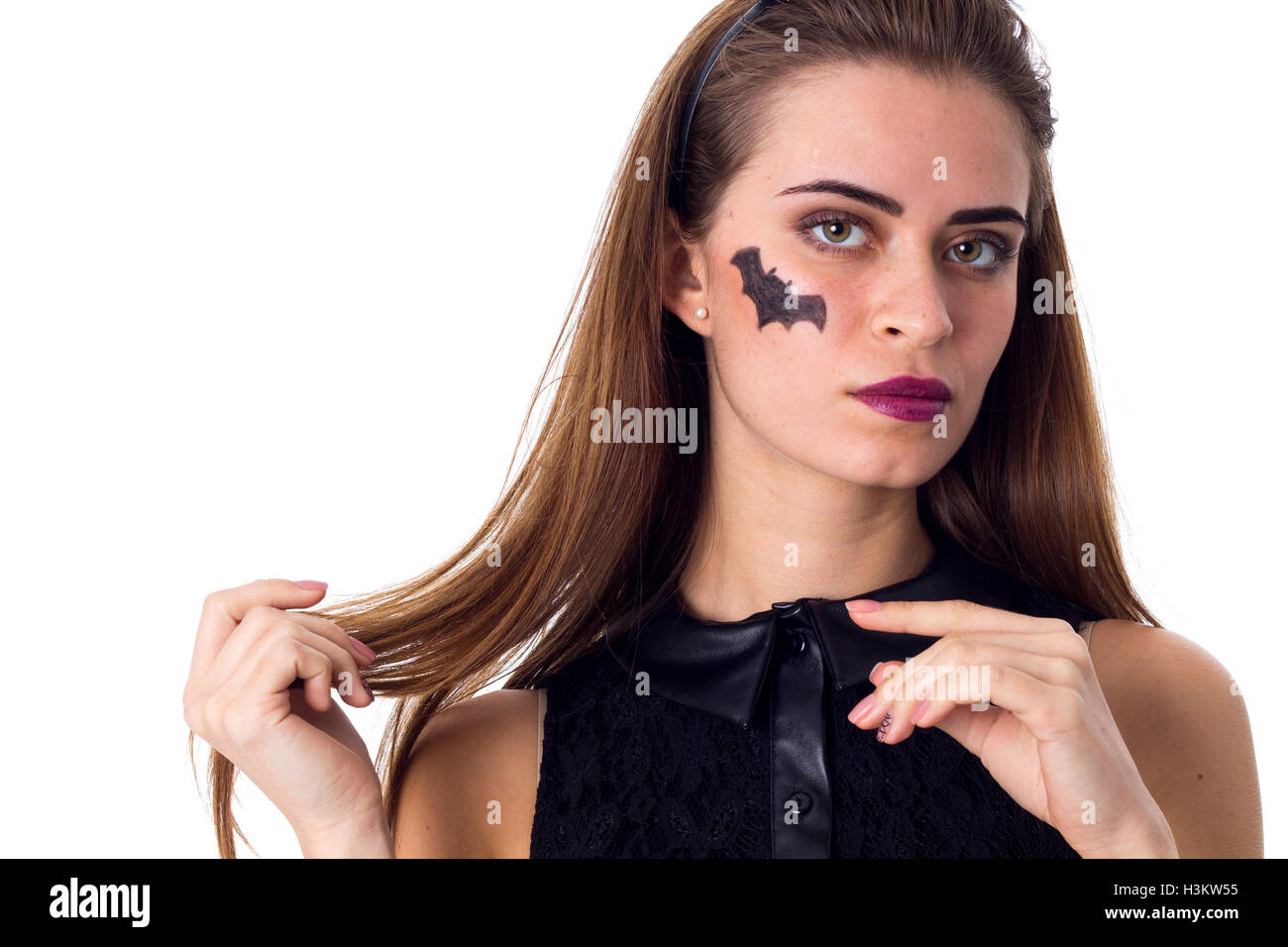 Woman with headband Stock Photo - Alamy