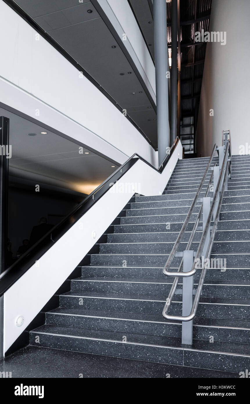 Staircase in the Sage theatre, Gateshead, by the river Tyne, NE England ...