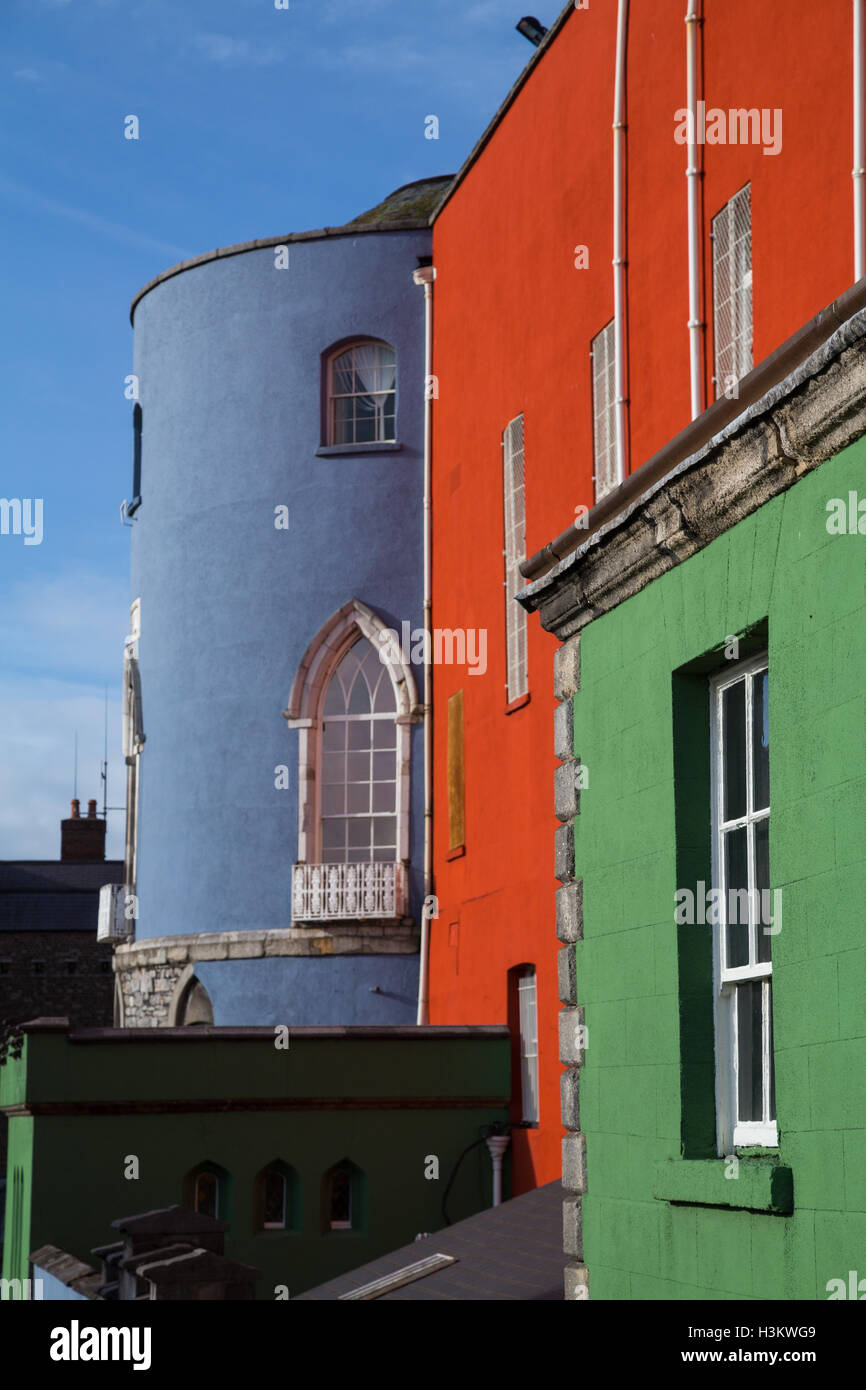 Coloured buildings in the grounds of Dublin Castle, Ireland Stock Photo ...