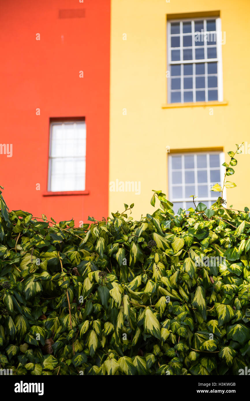 Coloured buildings in the grounds of Dublin Castle, Ireland Stock Photo ...