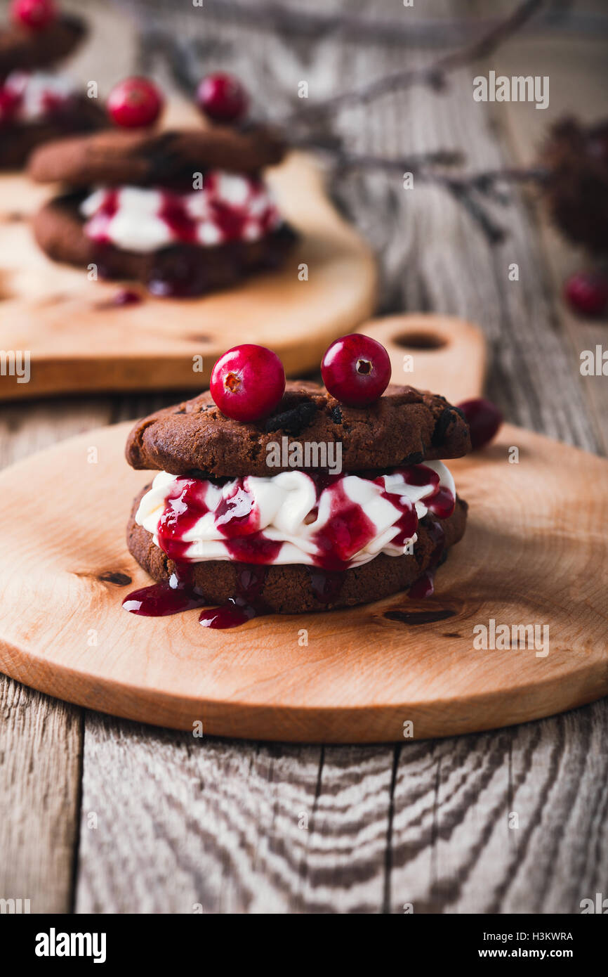 Vampire chocolate chip cookie sandwiches, homemade festive Halloween ...