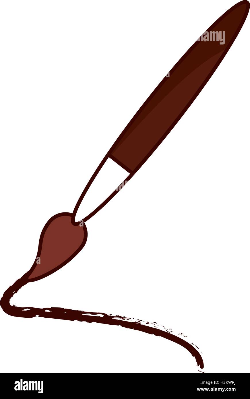 Paint brush object and school tool design Stock Vector Image & Art - Alamy