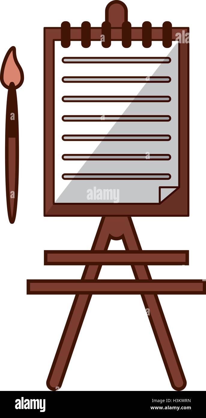 Paint brush and board school tool design Stock Vector Image & Art - Alamy