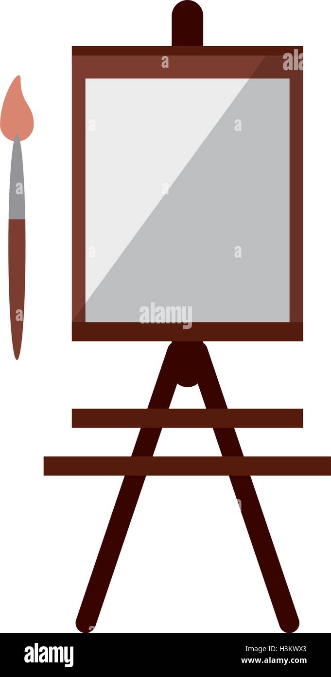 Paint brush and board school tool design Stock Vector Image & Art - Alamy