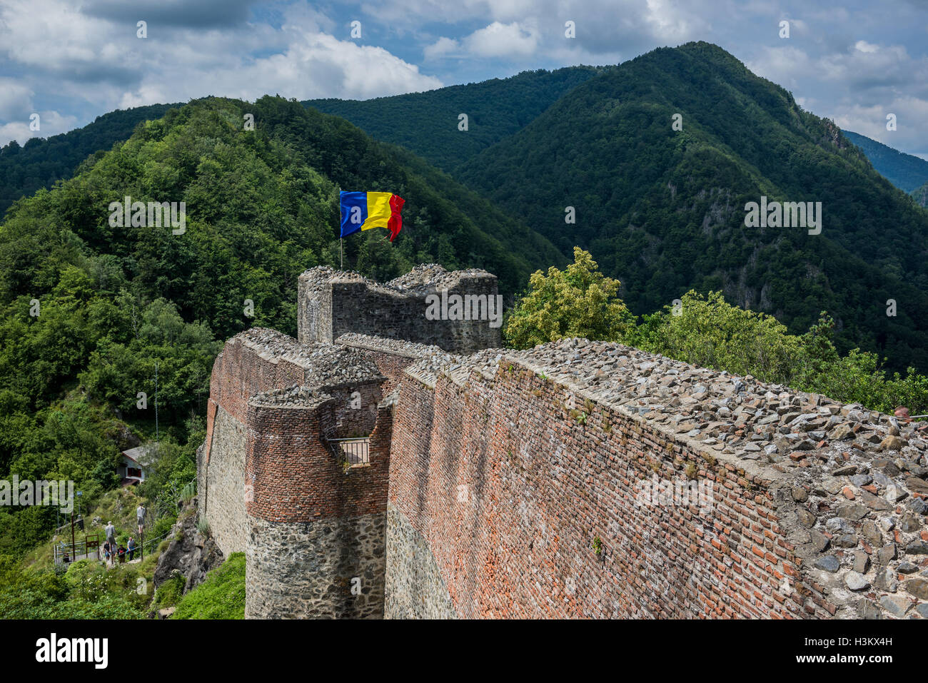 Poenari Castle also called Poenari Citadel on plateau of Mount Cetatea ...