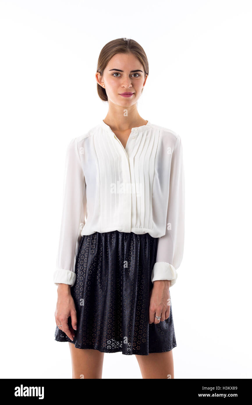 Woman black hair wearing Cut Out Stock Images & Pictures - Alamy